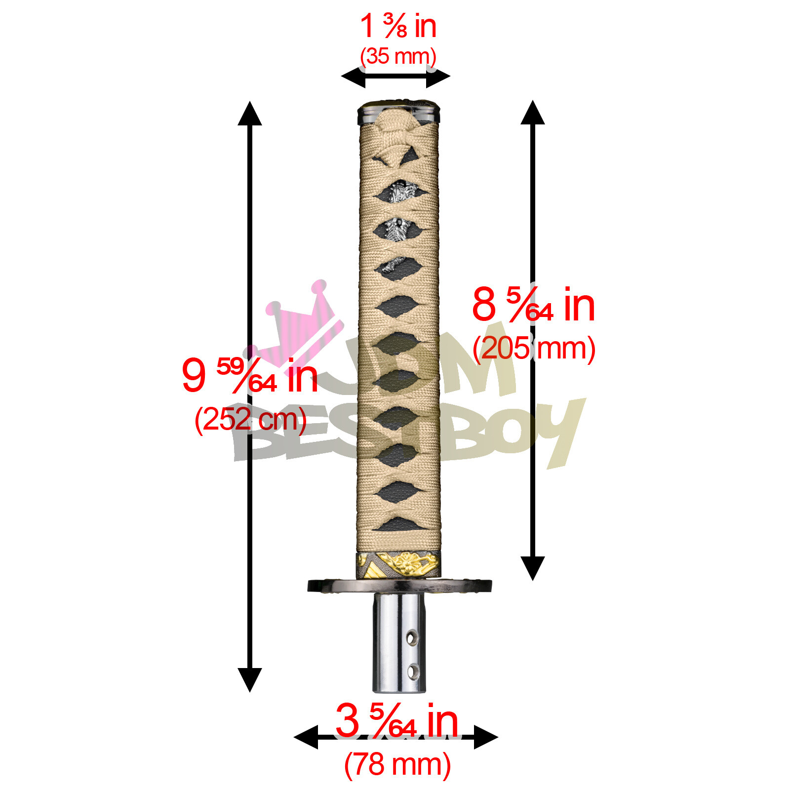 Samurai Sword Gold Black Shift Knob Shifter Alloy Katana Adapters ...