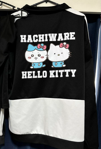 Chikawa Hachiware Hello Kitty Collaboration Track jacket Black L | eBay