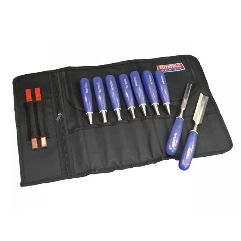 FAITHFULL TOOLS 8 Pocket Chisel Tool Roll FAICR8 - Black **Free ...