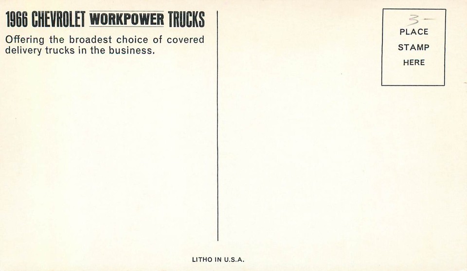 1966 CHEVROLET TRUCK AD, VINTAGE POSTCARD (A563) | eBay