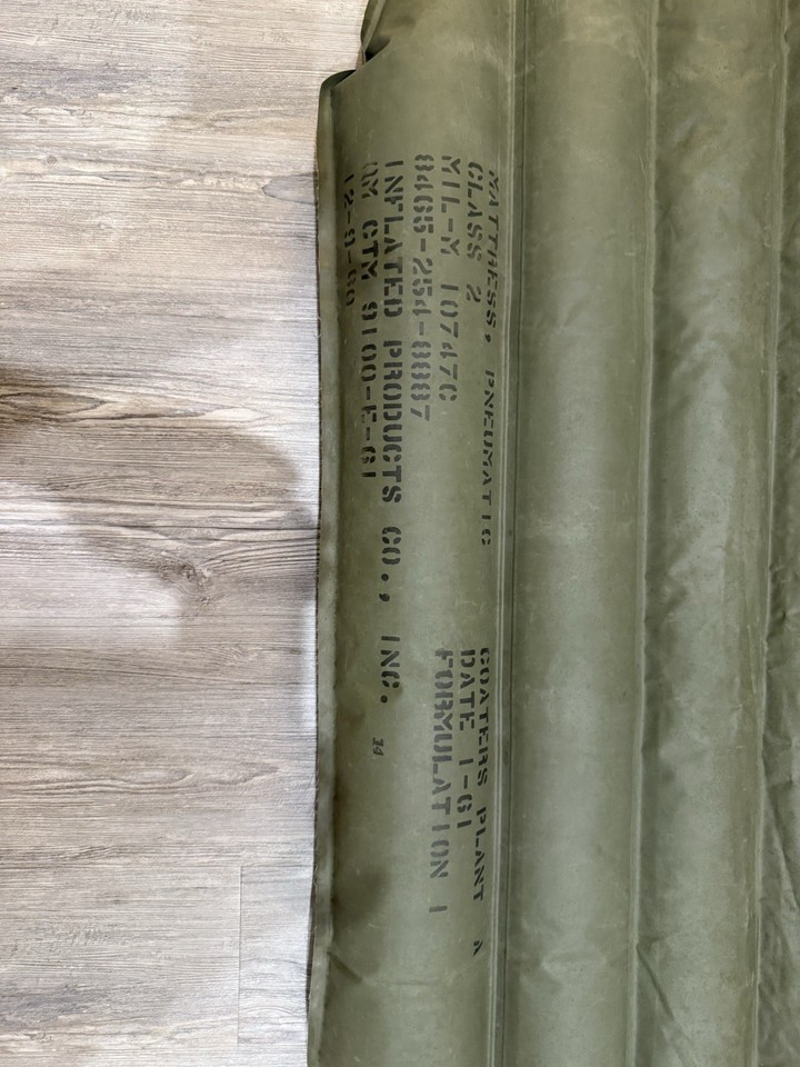 1961 Vietnam War US Army Military Pneumatic air mattress Blow Up ...