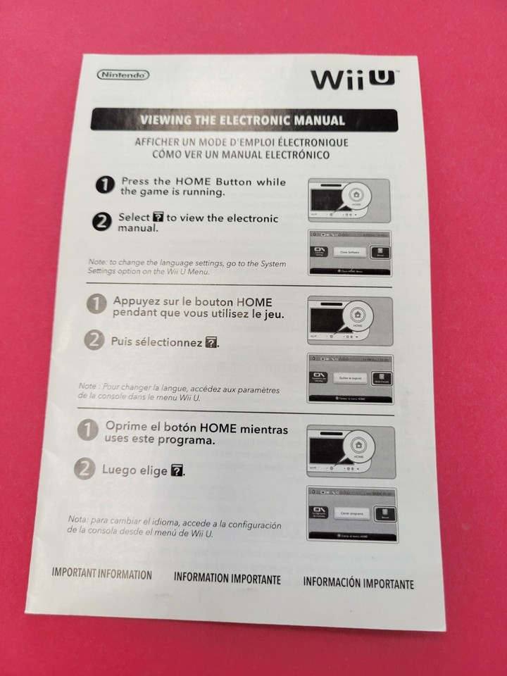 Wii U | Viewing the Electronic Manual Directions | eBay