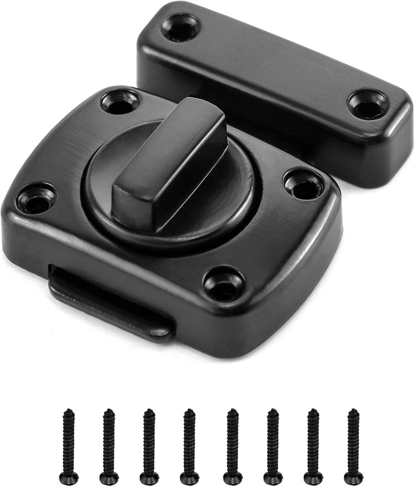 QWORK® 2 Pack Rotate Bolt Latch Gate Latches Safety Door Lock,Black ...