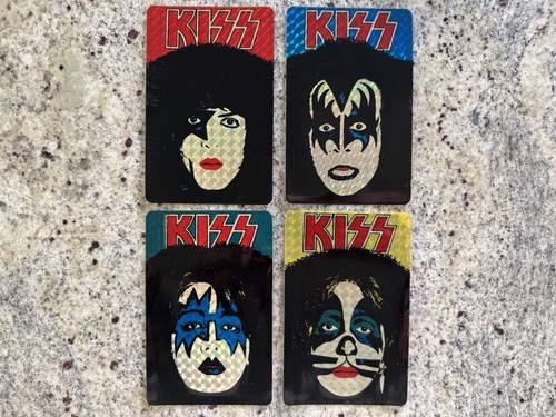 KISS 1980 ITALIAN SOLO PRISM STICKER SET ACE GENE PAUL PETER AUCOIN ...