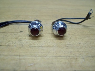 2 Vintage NOS Red Dash Board Indicator Lights 12V Turn Signal On Off ...