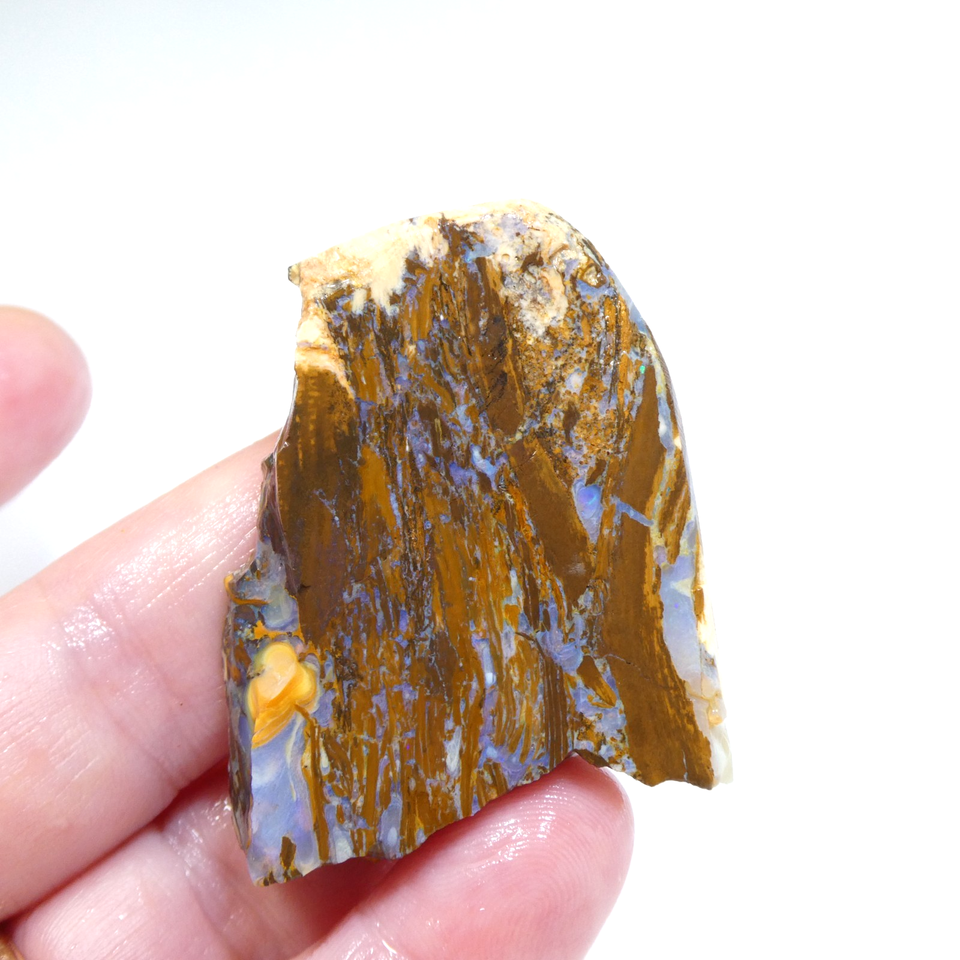 99.95 CT AUSTRALIAN BOULDER OPAL SLAB WOOD OPAL Natural Double Sided ...