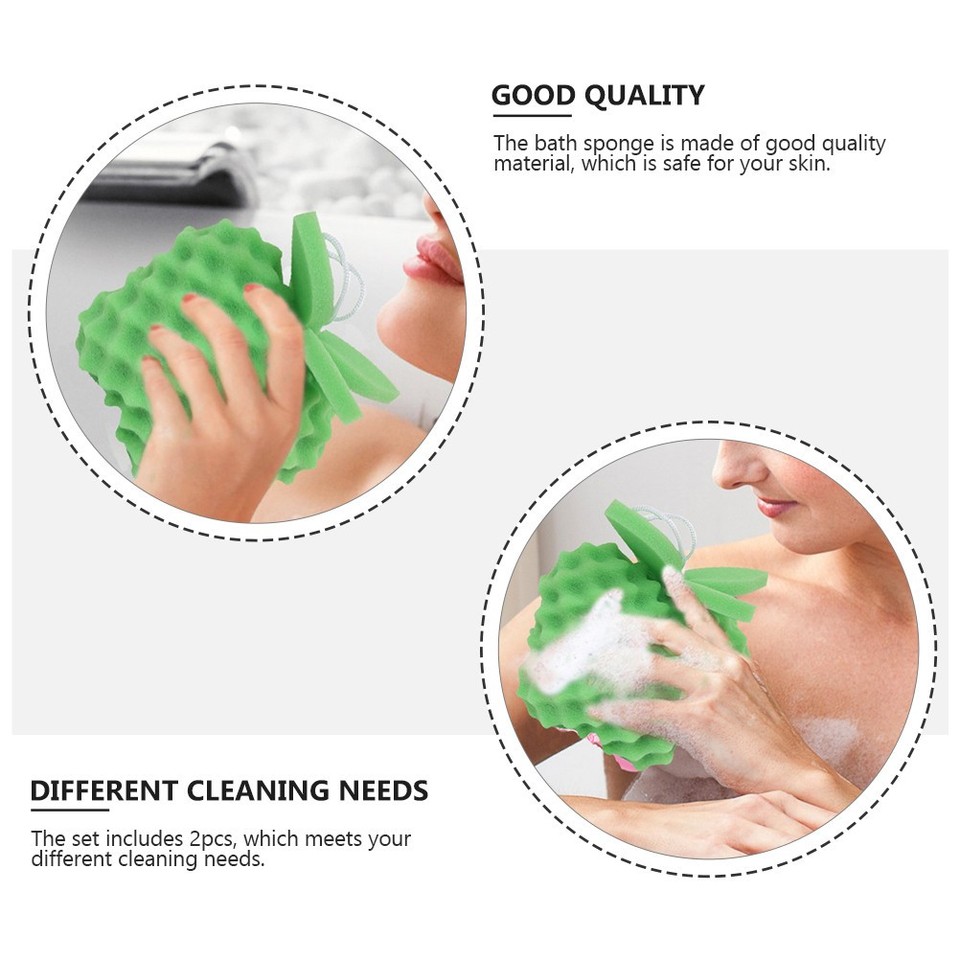 2pcs Children Bath Body Sponges Cartoon Baby Exfoliating Bath Scrubber ...