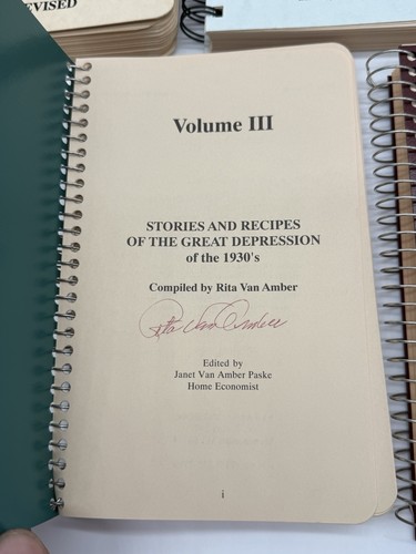 Rita Van Amber Great Depression Recipies Cookbook Set First Edition ...