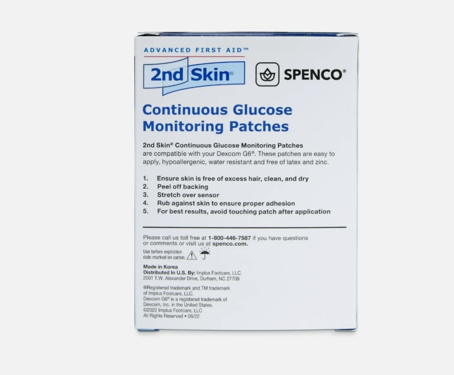 Continuous Glucose Monitoring Patches FITS Dexcom G6, 10ct ea, 2 PACK ...