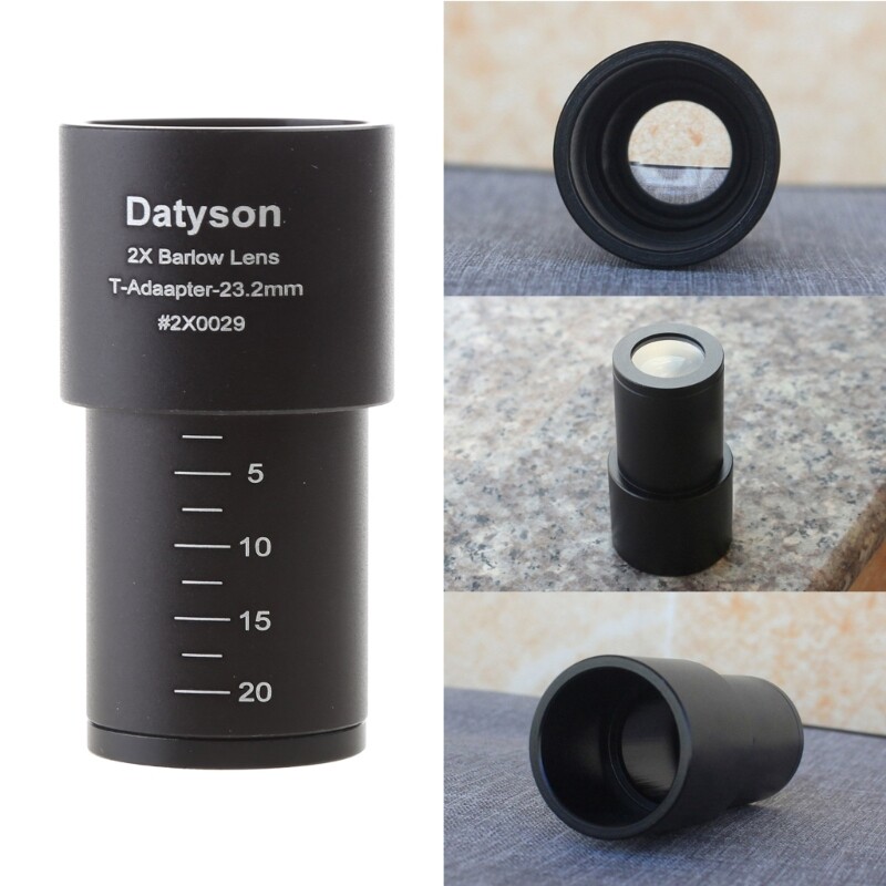 2X Barlow Lens Microscope Accessory for 23.2mm Mount Port Biological ...