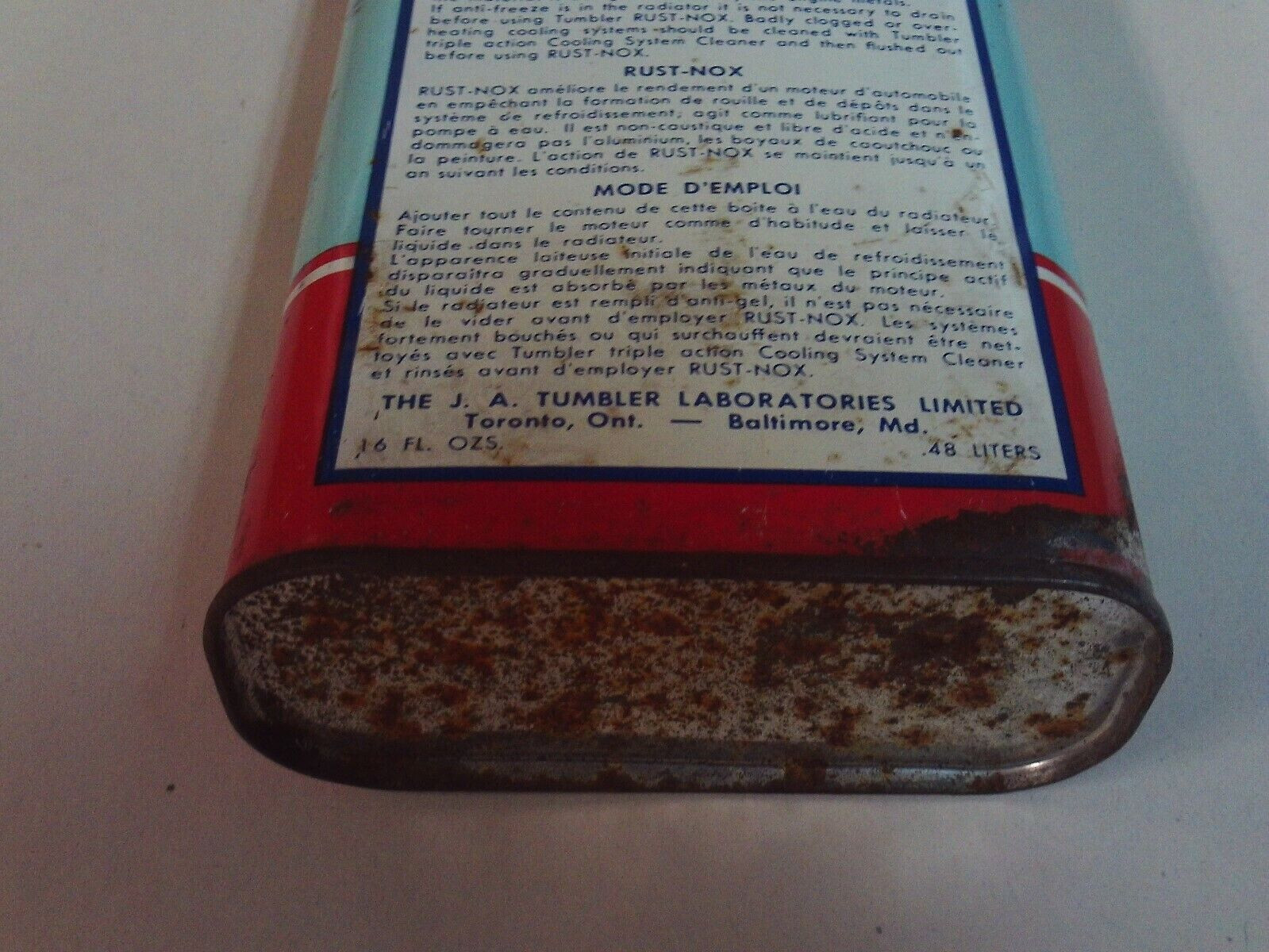 Vintage Tumbler Rust-Nox Water Pump Lubricant & Rust Inhibitor Oil Can Tin 16oz | eBay