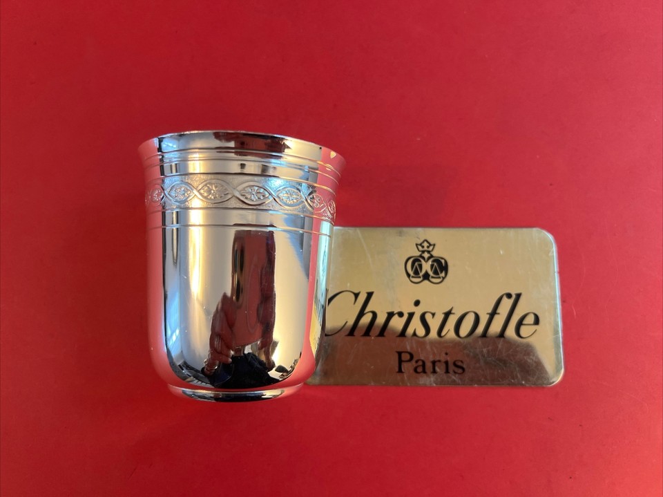 Christofle Villeroy Silver-Plated Metal Cup Ht 7.5cm Diameter 6.5cm ...