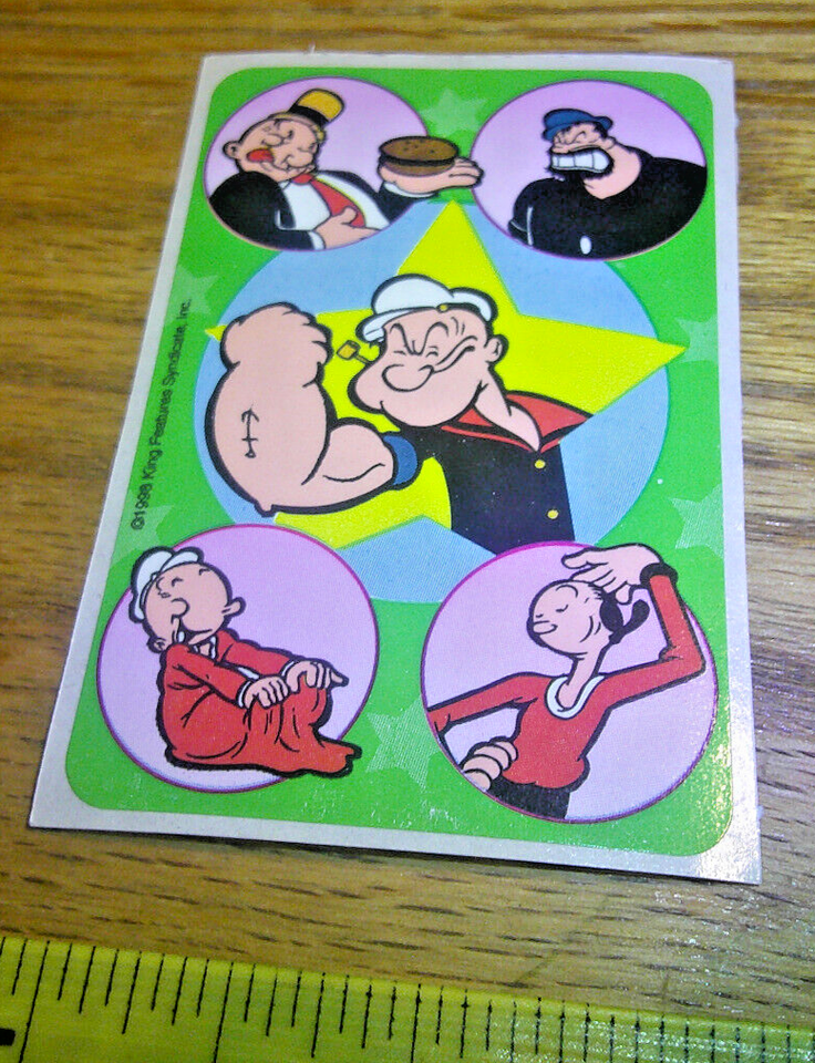 6 original Vintage Stickers POPEYE Cartoon King Feature Syndicate inc ...