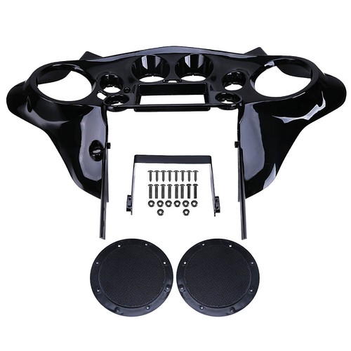 Front Glossy Black Double DIN Inner Batwing Fairing for Harley Touring ...