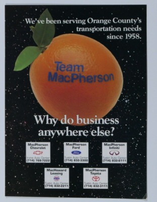 Team Mac Pherson VTG 1991 Orange County California Regional Original ...