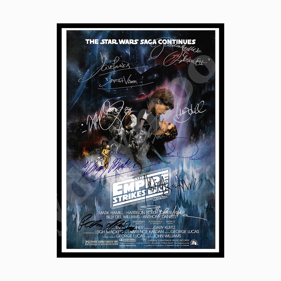 STAR WARS ORIGINAL TRILOGY FULL CAST SIGNED AUTOGRAPH POSTER PRINT A5 ...