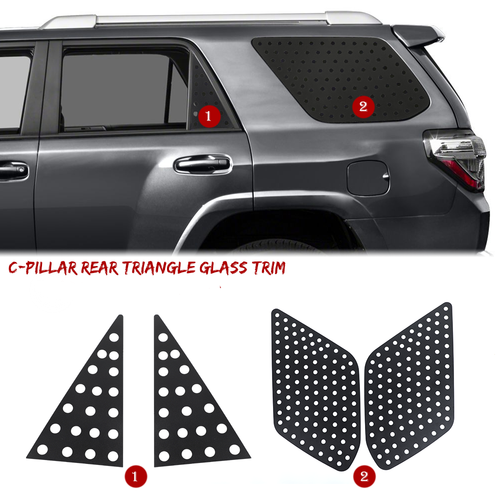 4x C-pillar & Rear Window Glass Aluminum Plate Molding Trim For 4Runner ...