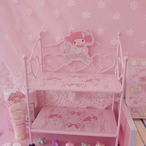 Cute Pink My Melody Iron Frame Shelf Desktop Storage Rack Home Decor ...