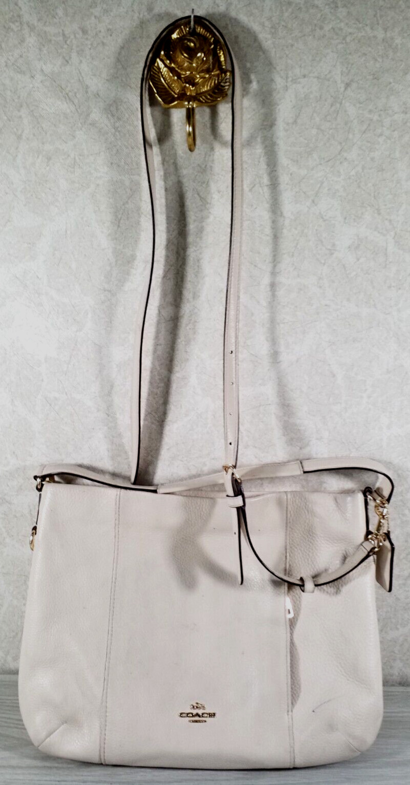 Coach East/West Isabelle 2-way CREAM Pebbled Hobo Bag… - Gem
