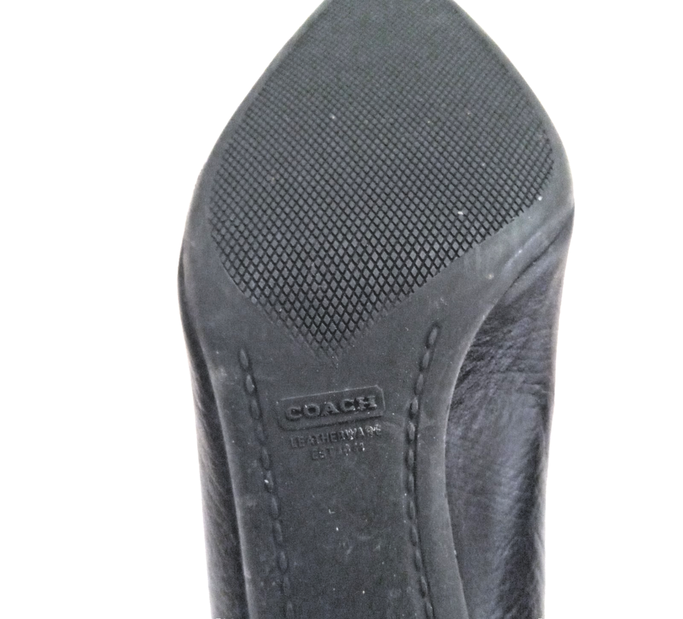 Coach Black Leather Stiletto Pumps Sz 7.5 Pointed Toe High Heels Made ...