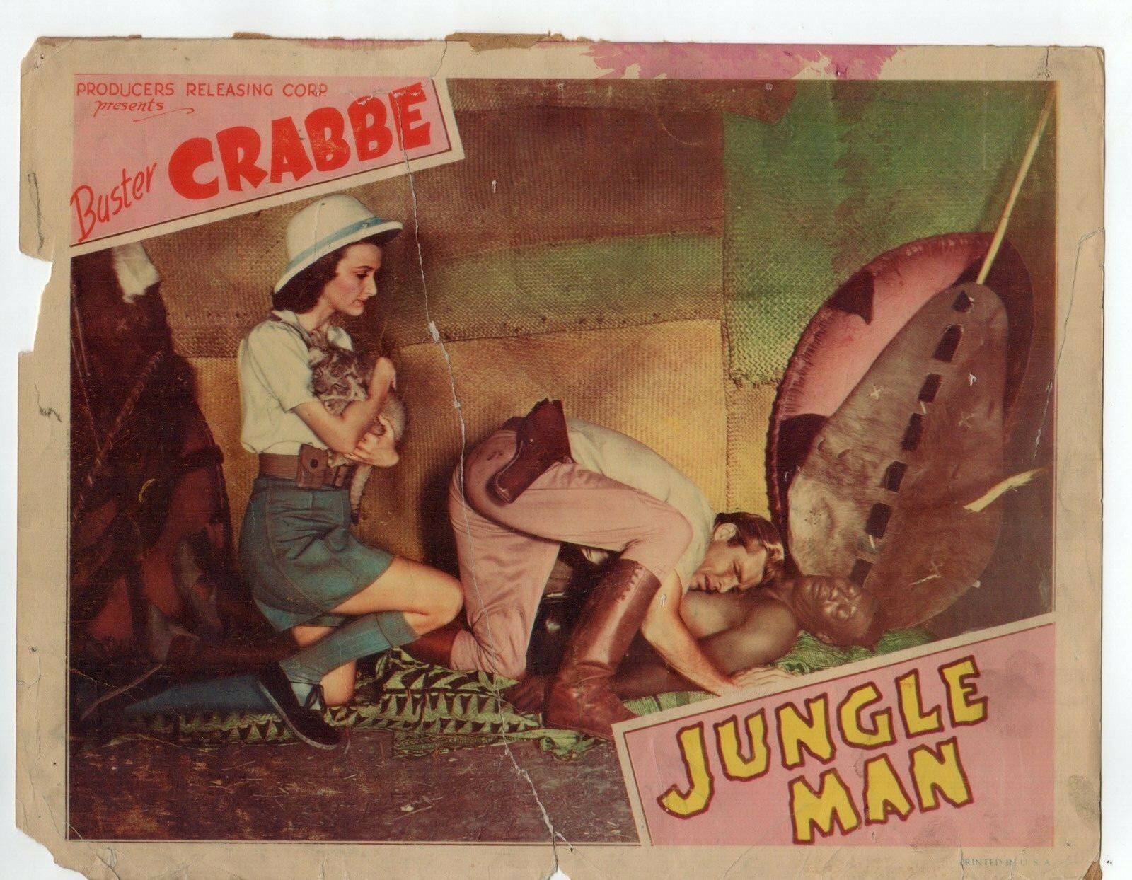 BUSTER CRABBE CHARLES MIDDLETON JUNGLE MAN 1941 ORIG 11X14 LOBBY CARD LC3759 | eBay