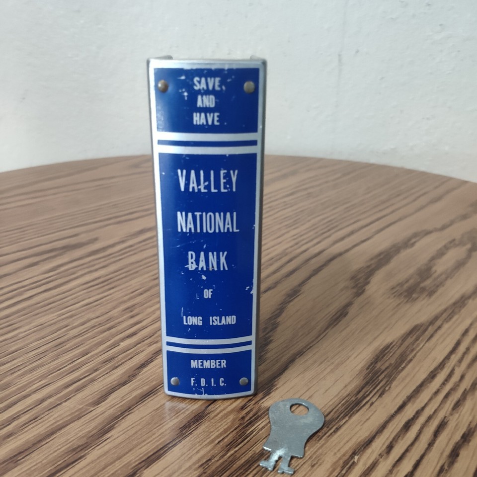 Vintage Valley National Bank METAL COIN BOOK BANK With KEY Standard ...