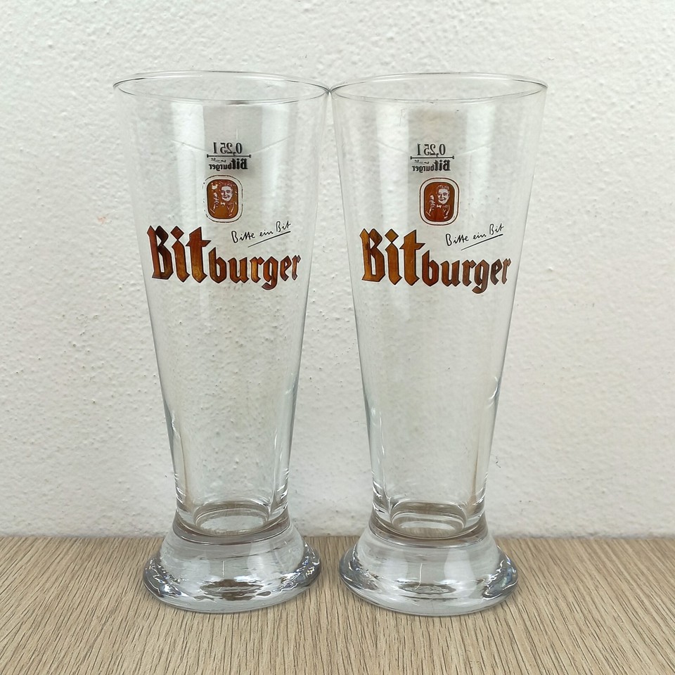Bitburger Beer Glass German Draught Beer Metallic Copper Coloured Logo ...