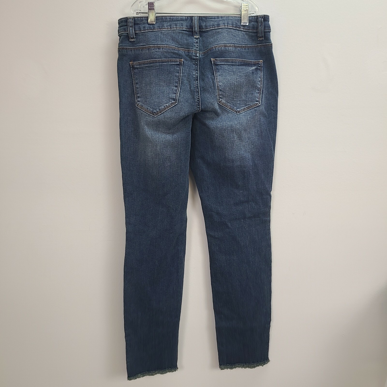 Ruff Hewn Jeans Women 4 Blue Distressed Bling Raw Hem Stretch Denim | eBay