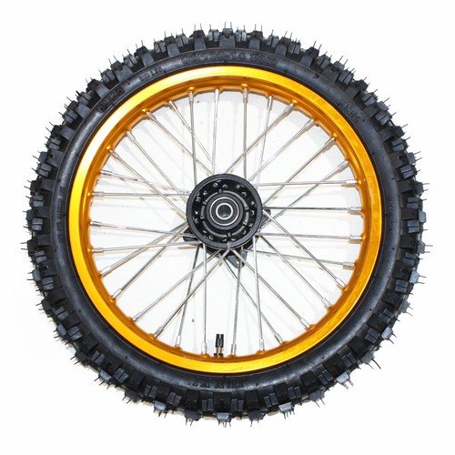 GOLD 15mm Axle 60/100 - 14 14" Inch Front Wheel Rim Tyre Tire PIT PRO ...