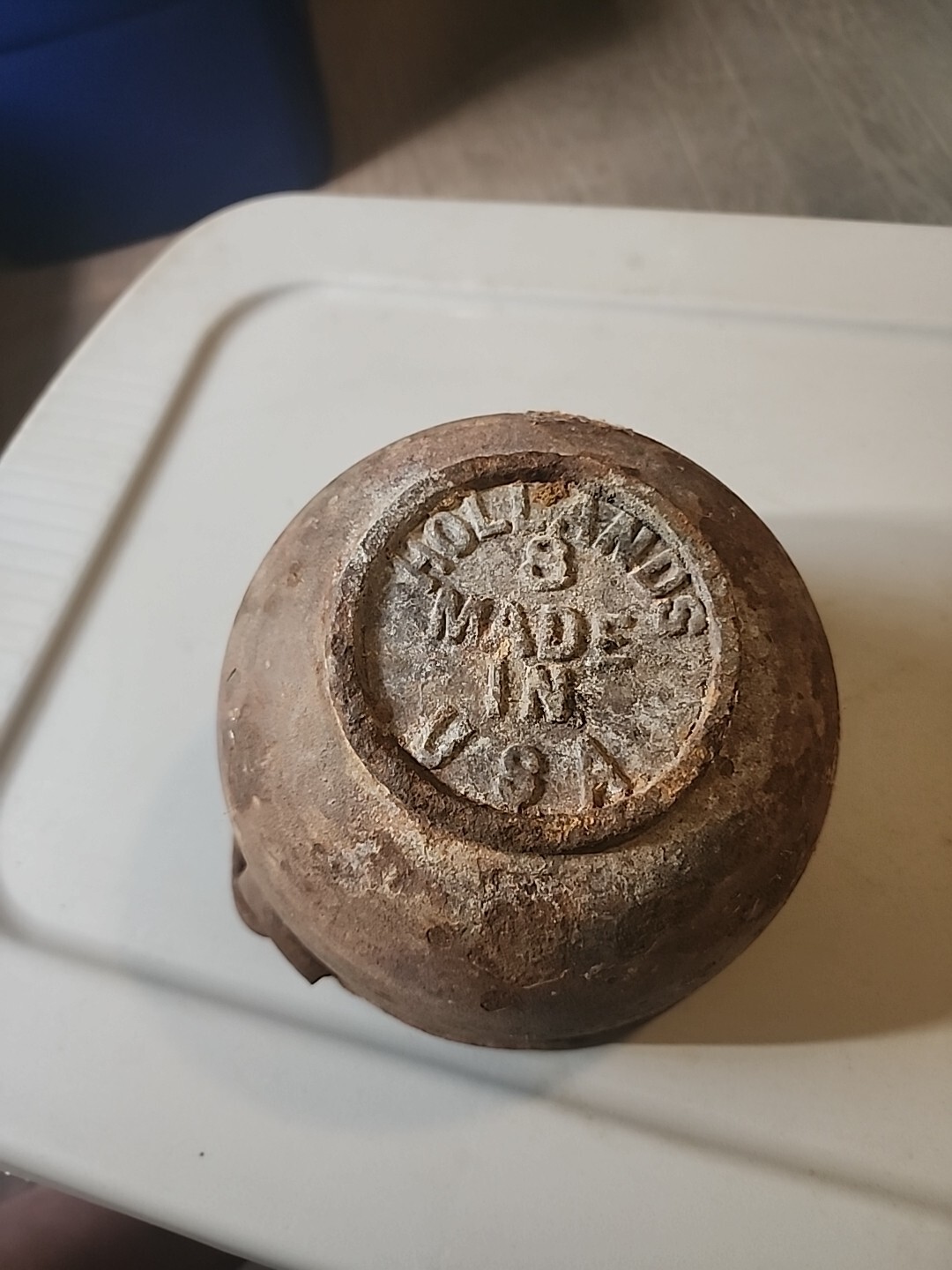 Vintage Large 8 Inch Hollands No. 8 Cast Iron Smelting Pot With Heavy ...