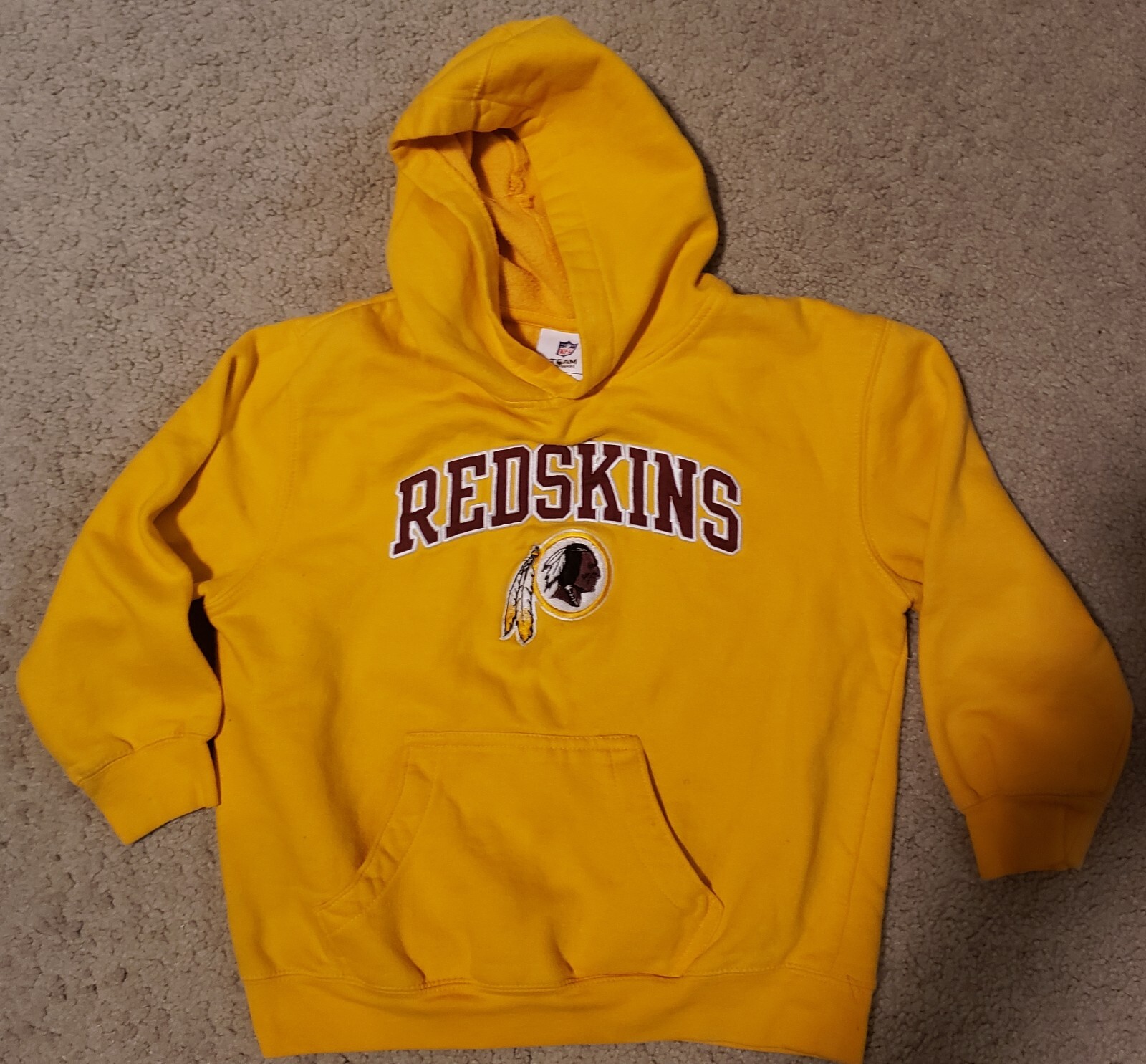 Washington Redskins XL (14-16) Yellow Hoodie Youth Sweatshirt NFL Team ...