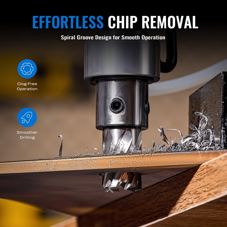 Annular Cutter Set 6/11pc HSS Mag Drill 2 Pilot Pins 1" or 2" Depth ...