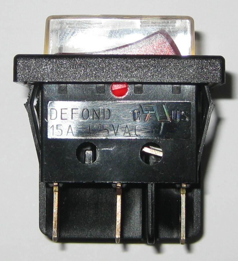 Defond Illuminated Red Rocker Switch - SPST with Dust Cap - 125V 15A ...