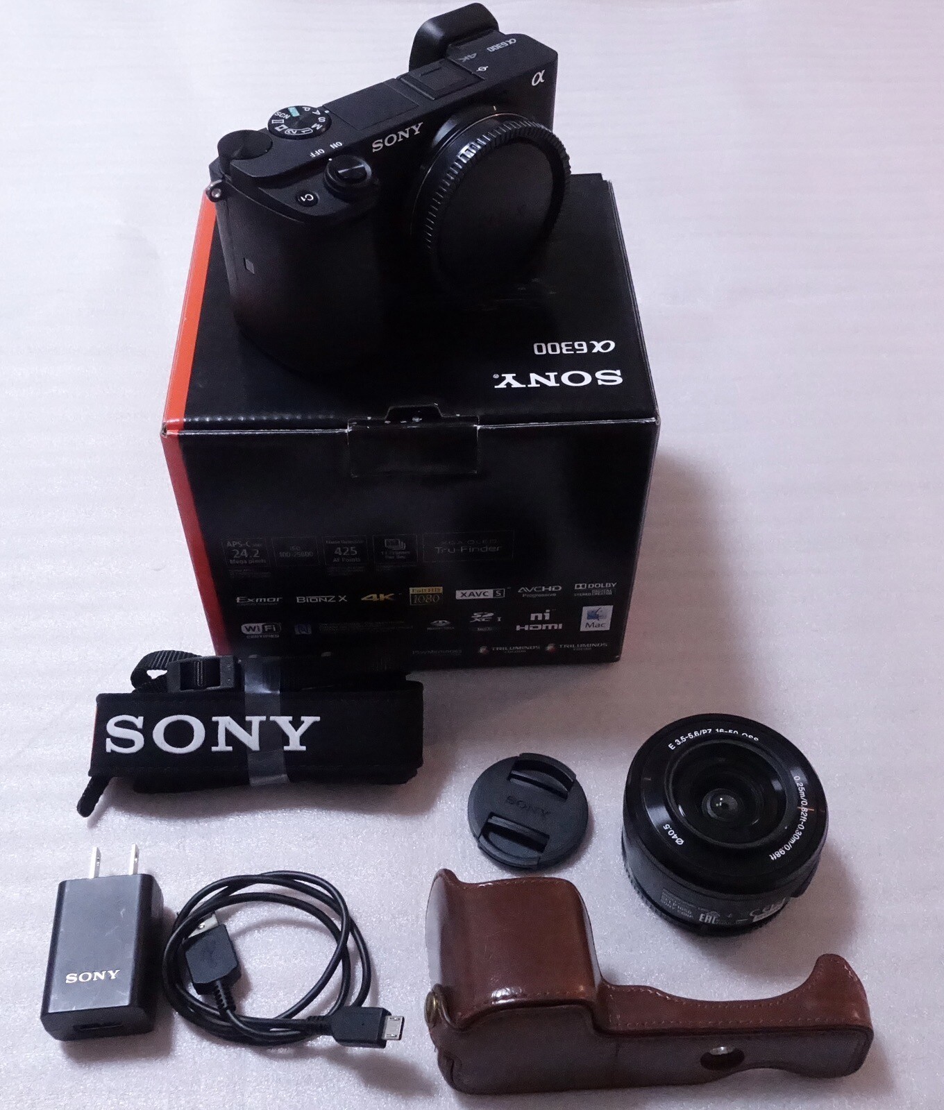 "Mint" Sony Alpha A6300 ILCE-6300 Black with Lens 16-50mm 3000 Shots ...