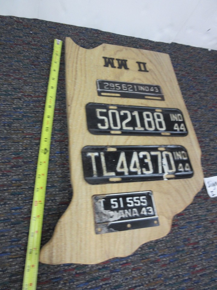 WW2 WWII license plate display Indiana plates lot plaque | eBay