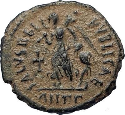 ARCADIUS Authentic 383AD Ancient Roman Coin w VICTORY ANGEL & CROSS ...