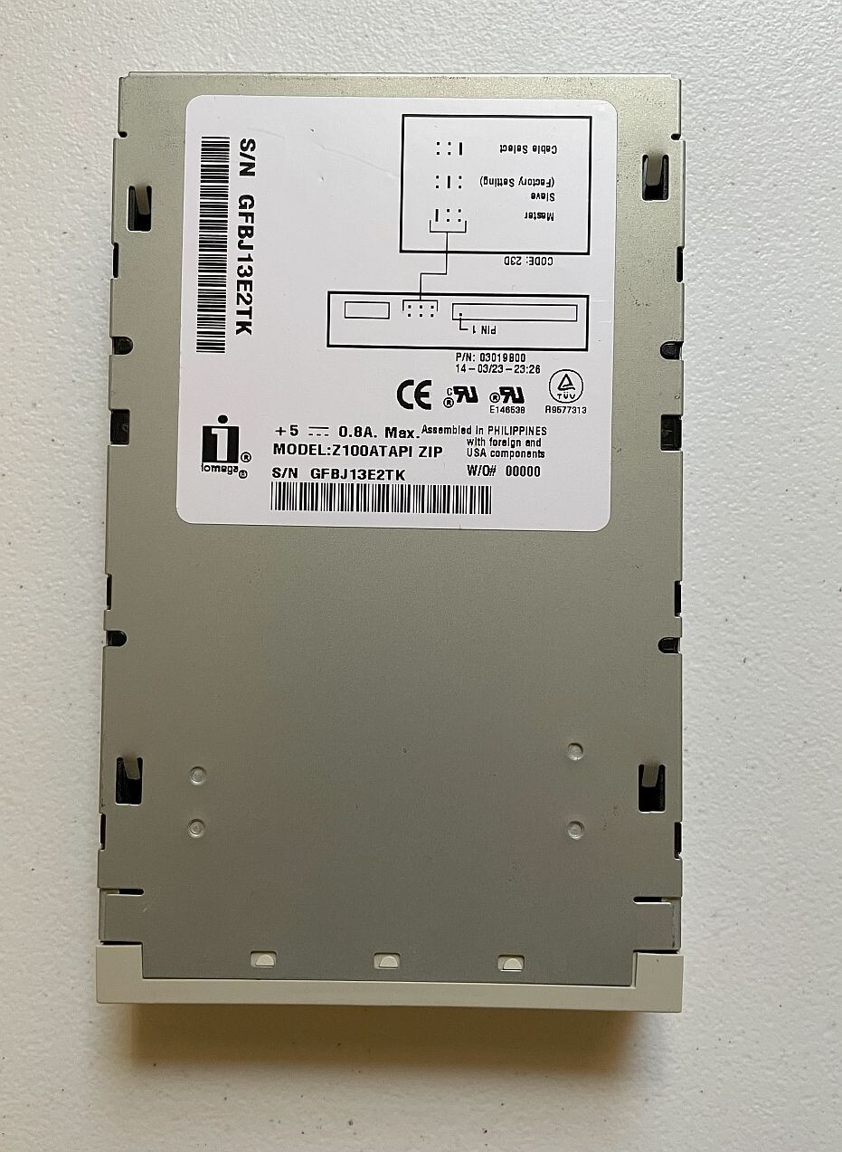 Iomega Zip Z100ATAPI 3.5'' 100MB IDE Internal Disk Drive White | eBay