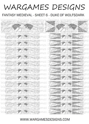 15mm Flags - Fantasy Medieval - Sheet 6 - Lion Rampant, FOG, DBA, Hail ...