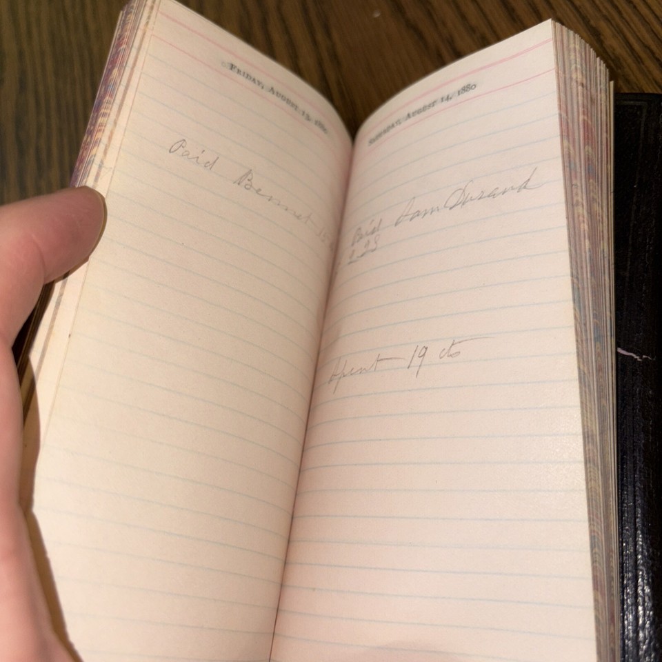 1880 Daily Pocket Diary Calendar Ledger Daniel Buckingham Milford ...