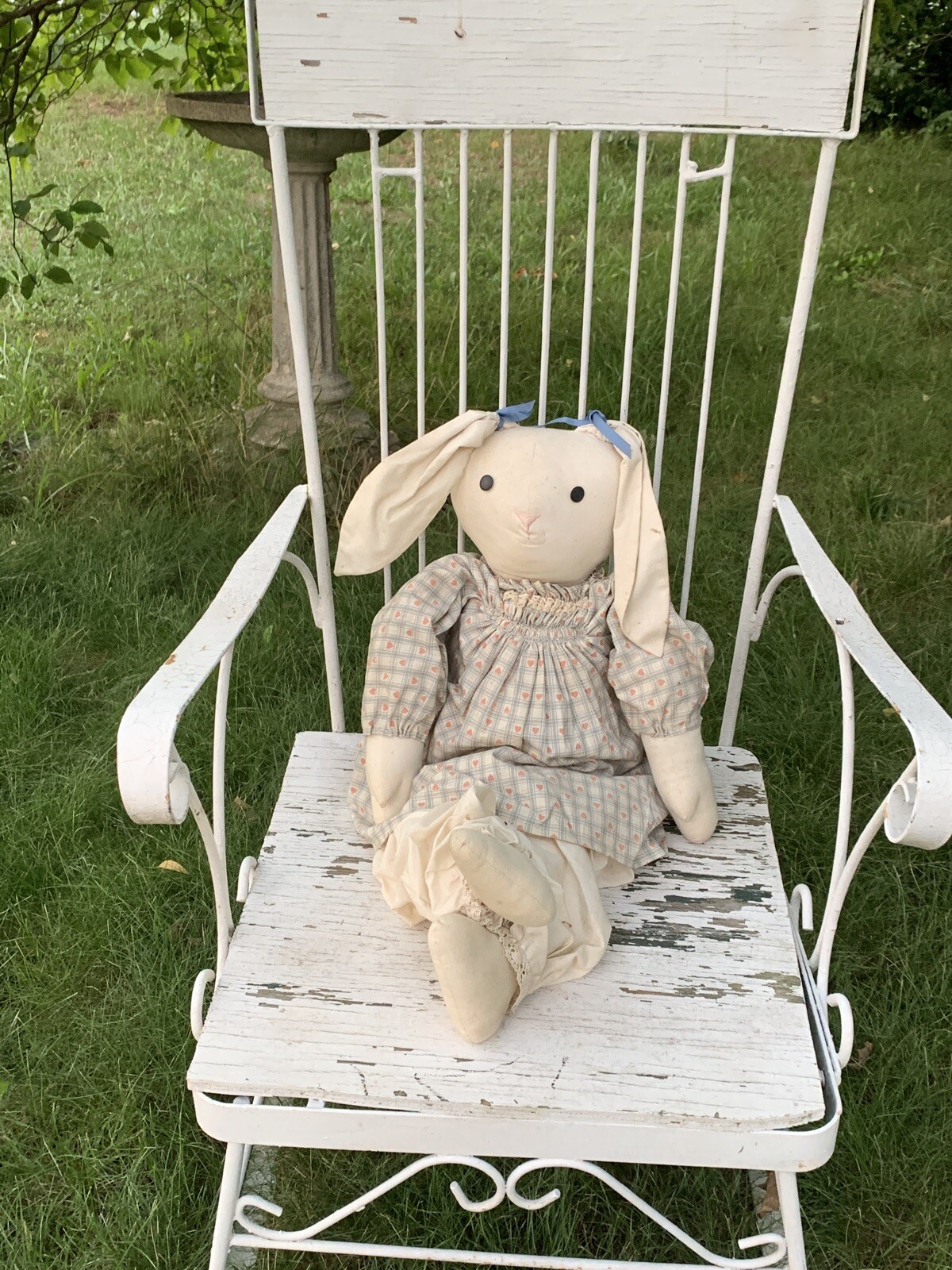 Primitive Country Heart Bunny Rabbit Charming Details Handmade Doll 29 ...