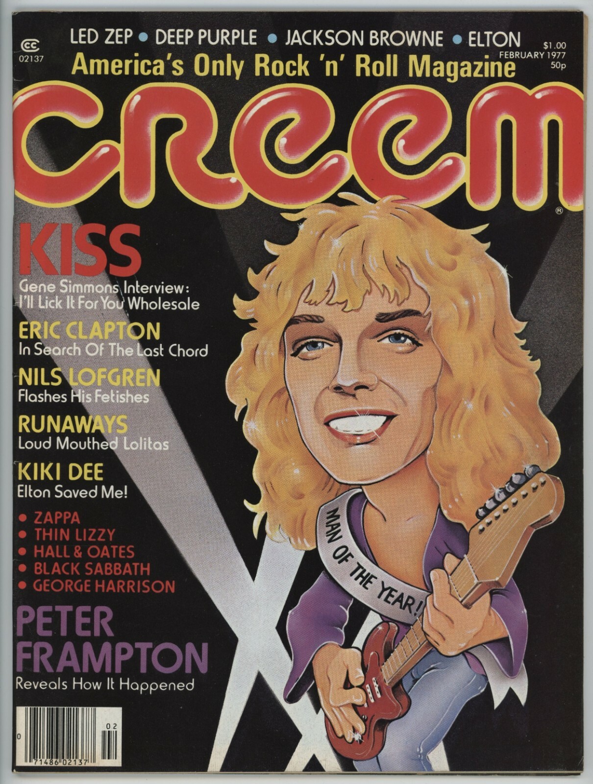 February 1977 CREEM Magazine Peter Frampton Cover - Near Mint - Bagged ...