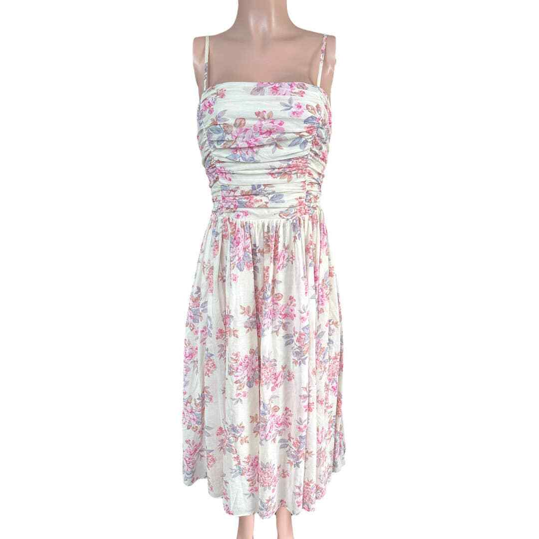 Laura Ashley 80's Pink & White Floral Sundress with B… - Gem