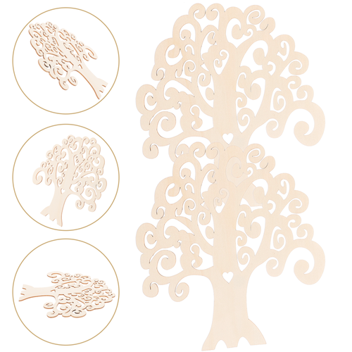 2 Pcs Wood Cutout Tree Slices Heart Shape Plate -shaped Decoration ...