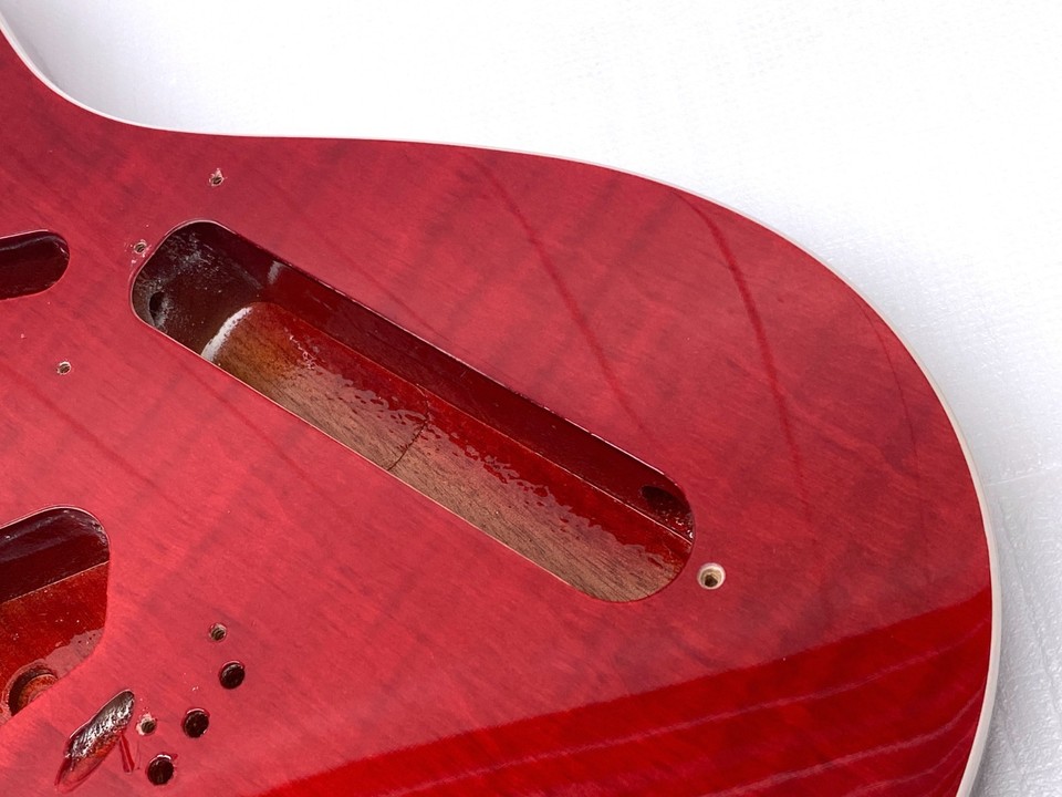 3.7lb TINY CRACK Fender Squier TELE BODY Flame Maple Top FMT Red ...