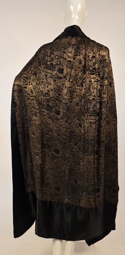 FLAPPER 1920’S VIBRANT METALLIC GOLD LAME REVERSIBLE CAPE FOR DRESS W ...