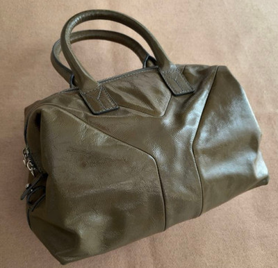 YSL Easy Mini Boston Bag Patent Leather Khaki Olive Women’s Chic & Rare ...