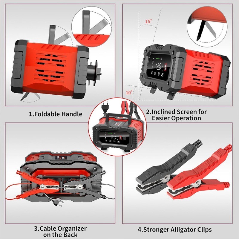 12V/24V Portable Car Battery Charger Jump Starter Booster Jumper Box ...