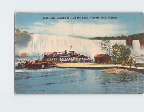 Postcard Sightseers Leaving to Visit the Falls Niagara Falls Ontario Canada | eBay
