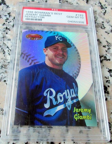 JEREMY GIAMBI 1998 Bowman's Best Refractor Rookie Card RC PSA 10 Royals ...