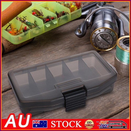 5 Grids Fishing Lure Boxes Bait Hook Gear Case Compartments Container ...